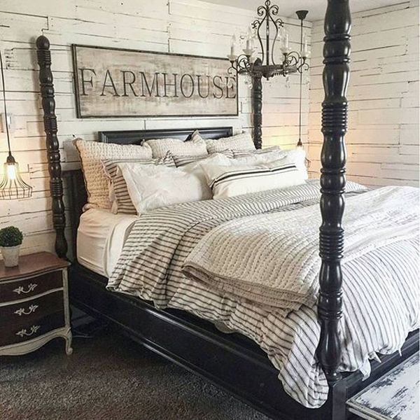 Rustic farmhouse bedroom decor HomeMydesign