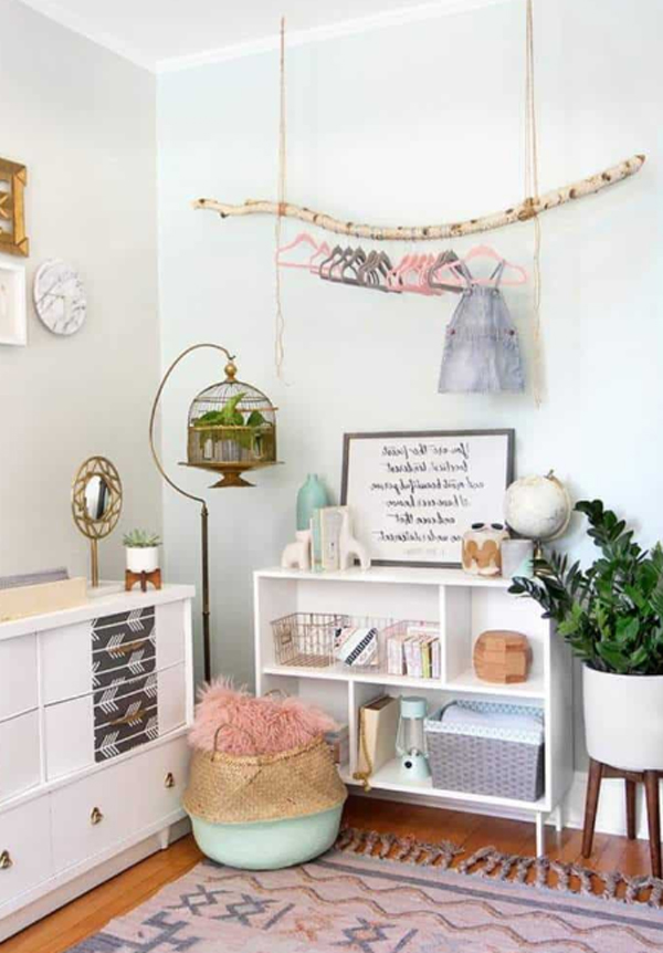 Cool diy branches baby clothes storage ideas HomeMydesign