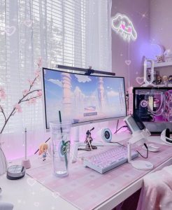 15 Cute And Stylish Girl Gaming Setup Ideas | HomeMydesign