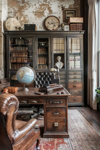 20 Vintage Home Offices That Bring Charm Of Old Time | HomeMydesign