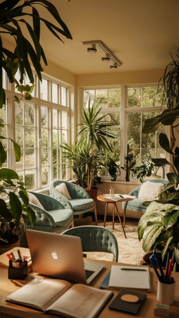 20 Elegant Sunroom Office Ideas To Make Relaxing | HomeMydesign