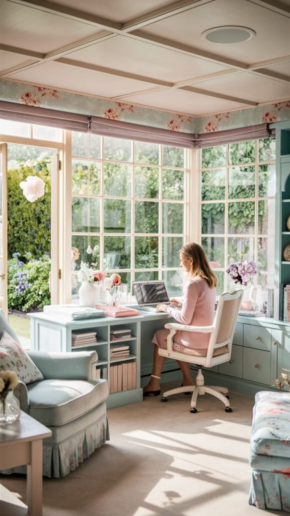 20 Elegant Sunroom Office Ideas To Make Relaxing | HomeMydesign