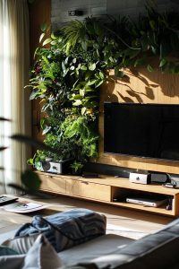 20 Fresh Indoor Plants Decor For TV Stand | HomeMydesign