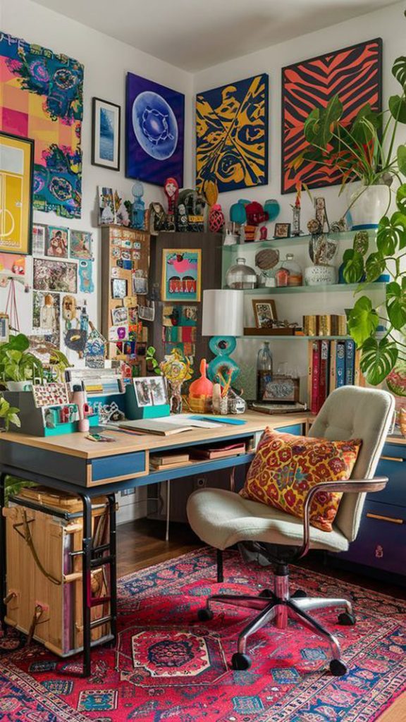 22 Eclectic Home Office Ideas For Your Interior | HomeMydesign